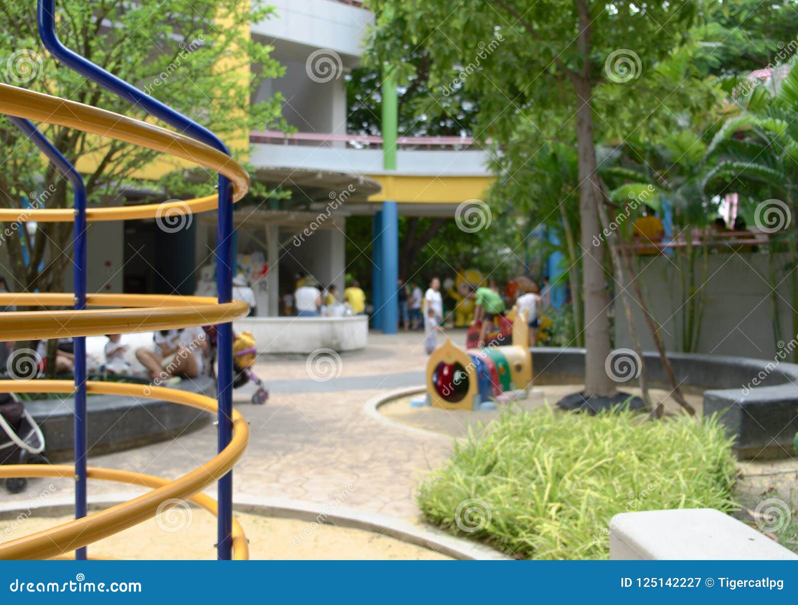 The Colorful Playground in the Learning Center Stock Image - Image of ...