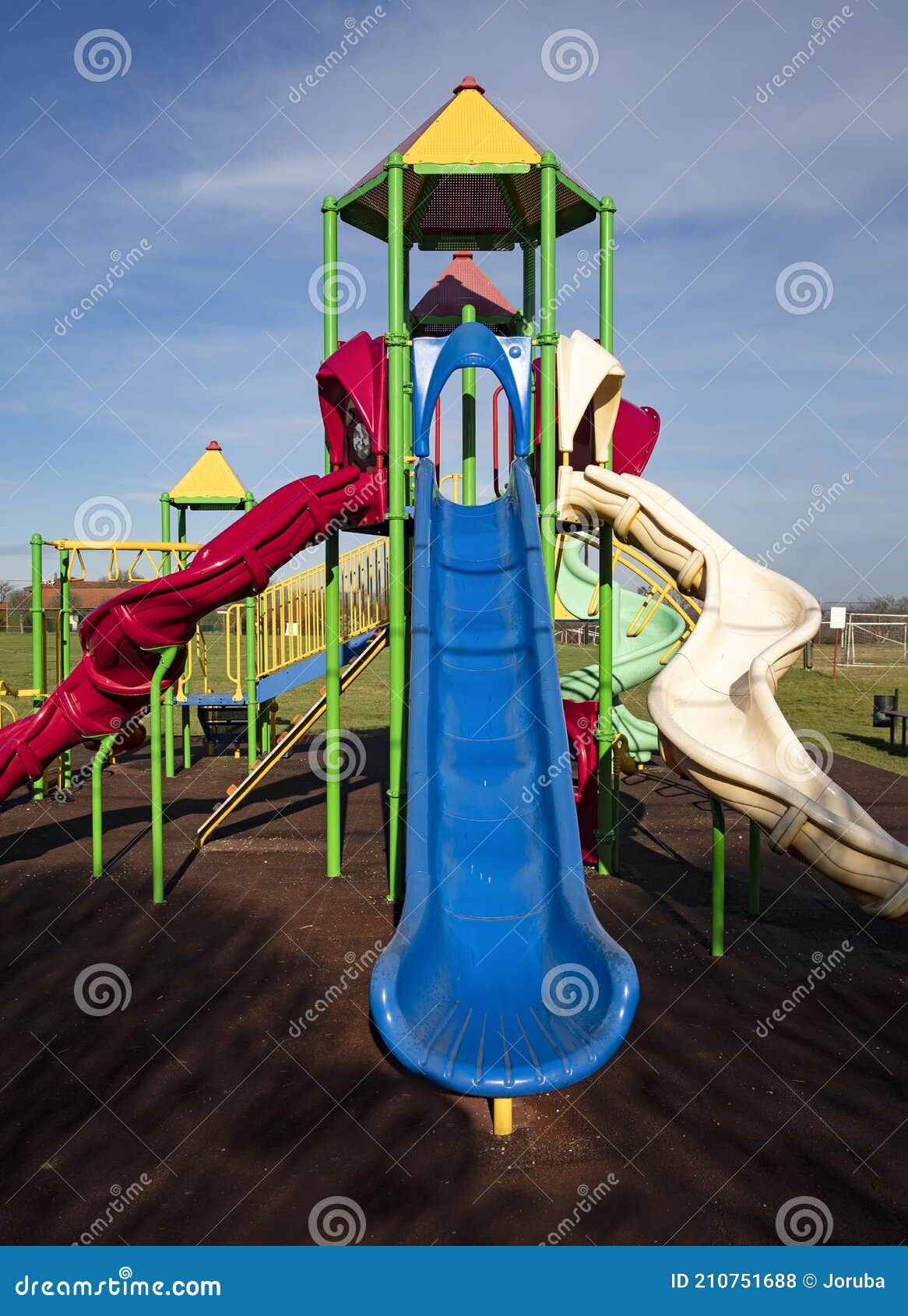 Colorful Playground Otdoor With Slides Stock Photography ...