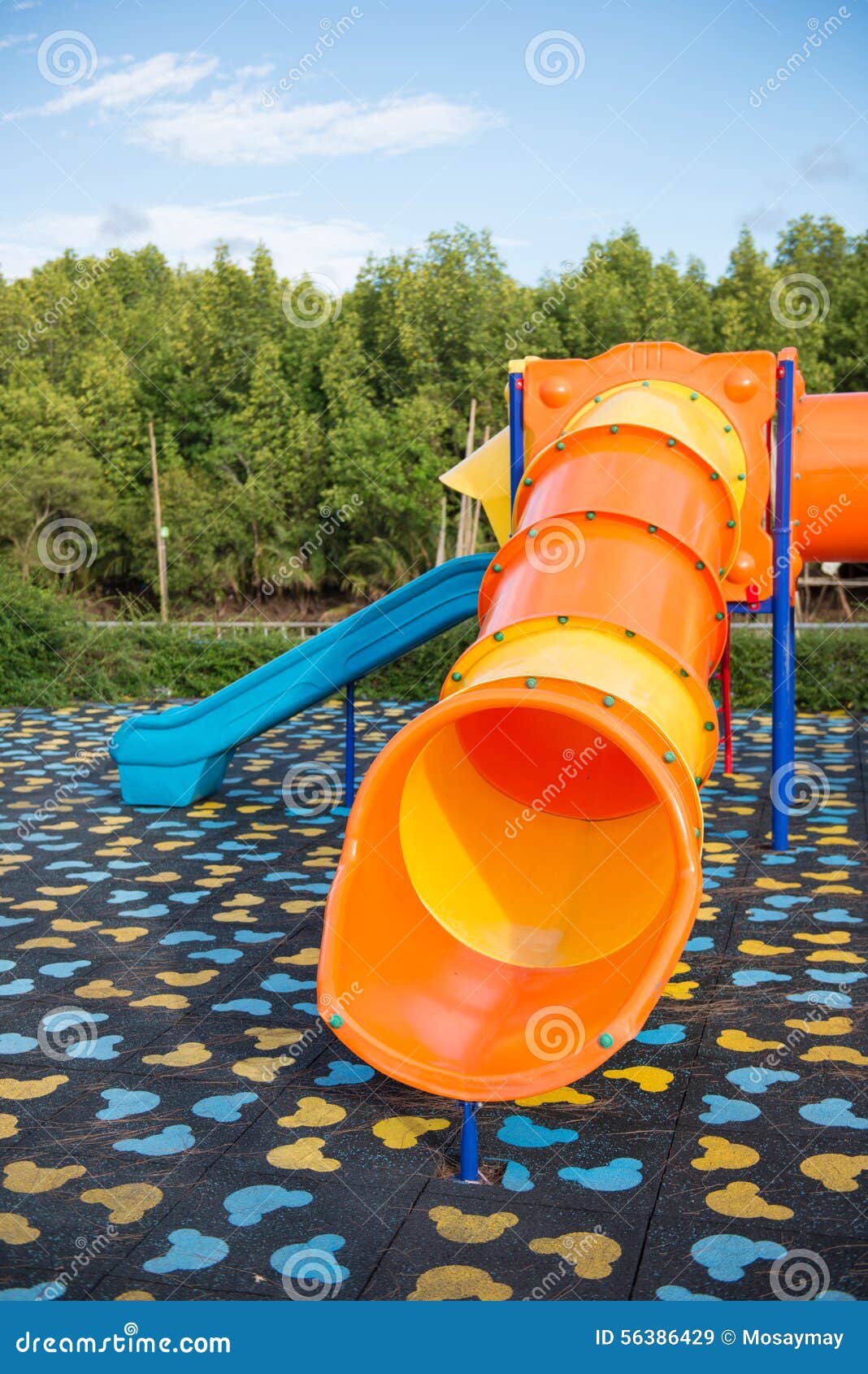 Colorful Playground in the Park Stock Image - Image of plastic, lawn ...