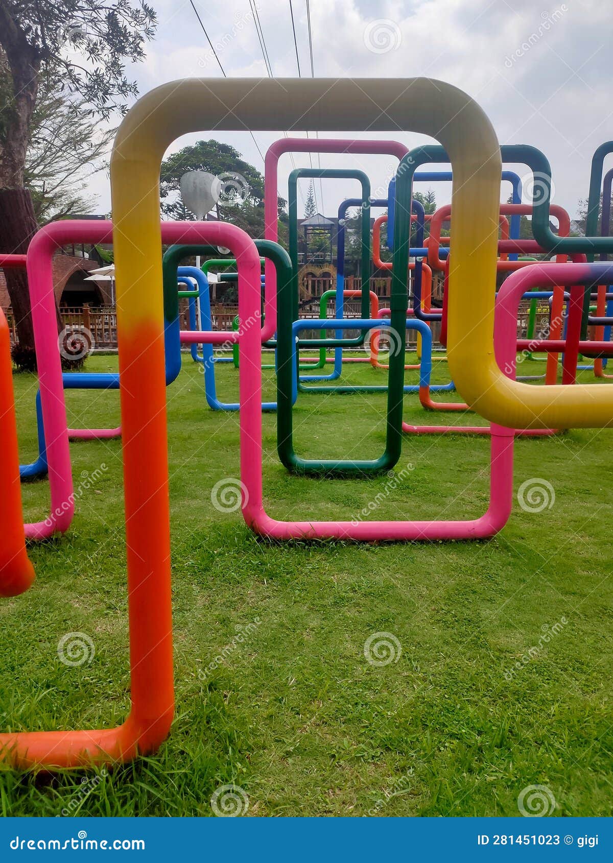 Colorful playground pipes stock image. Image of rainbow - 281451023