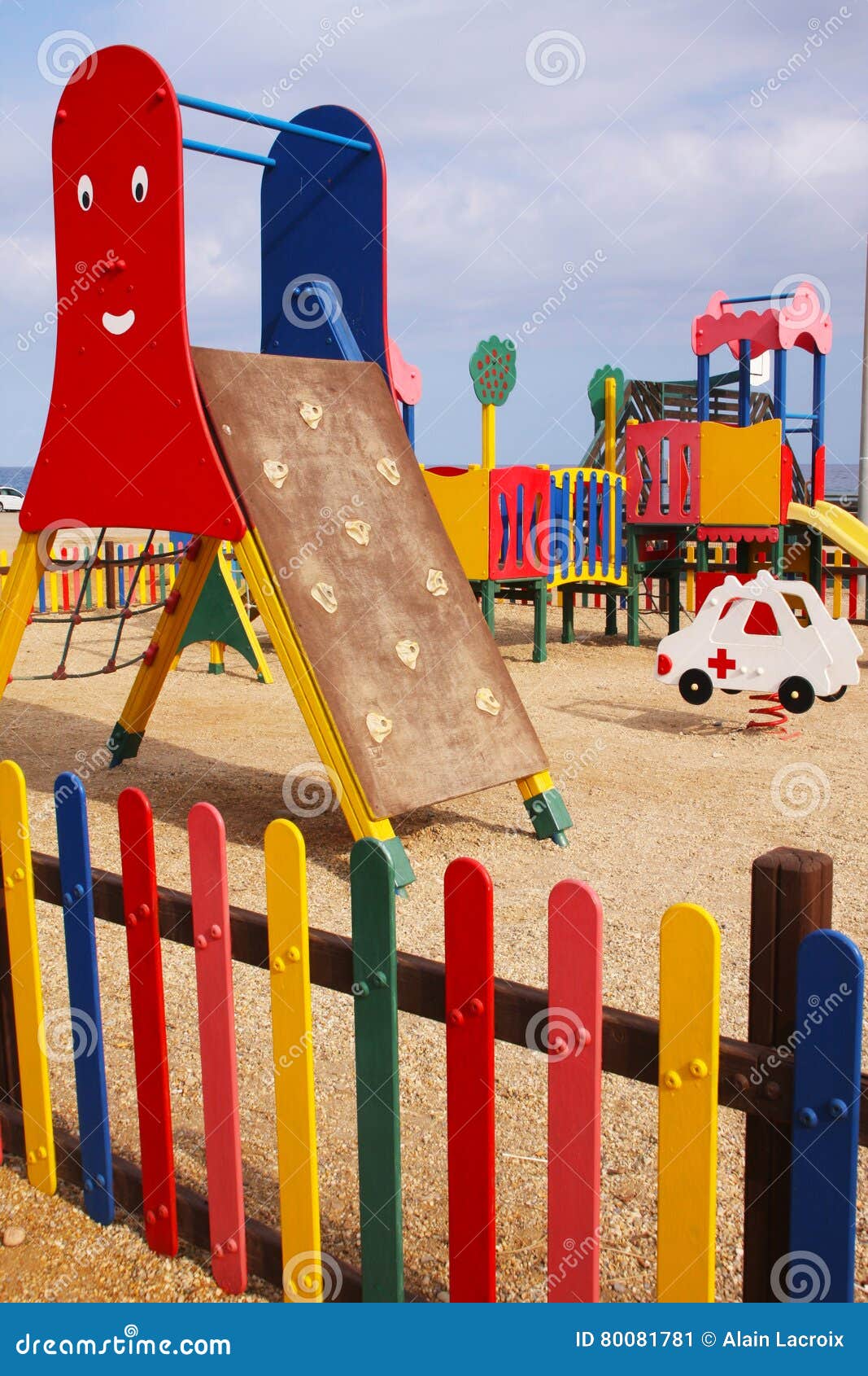 Colorful playground stock image. Image of action, school - 80081781
