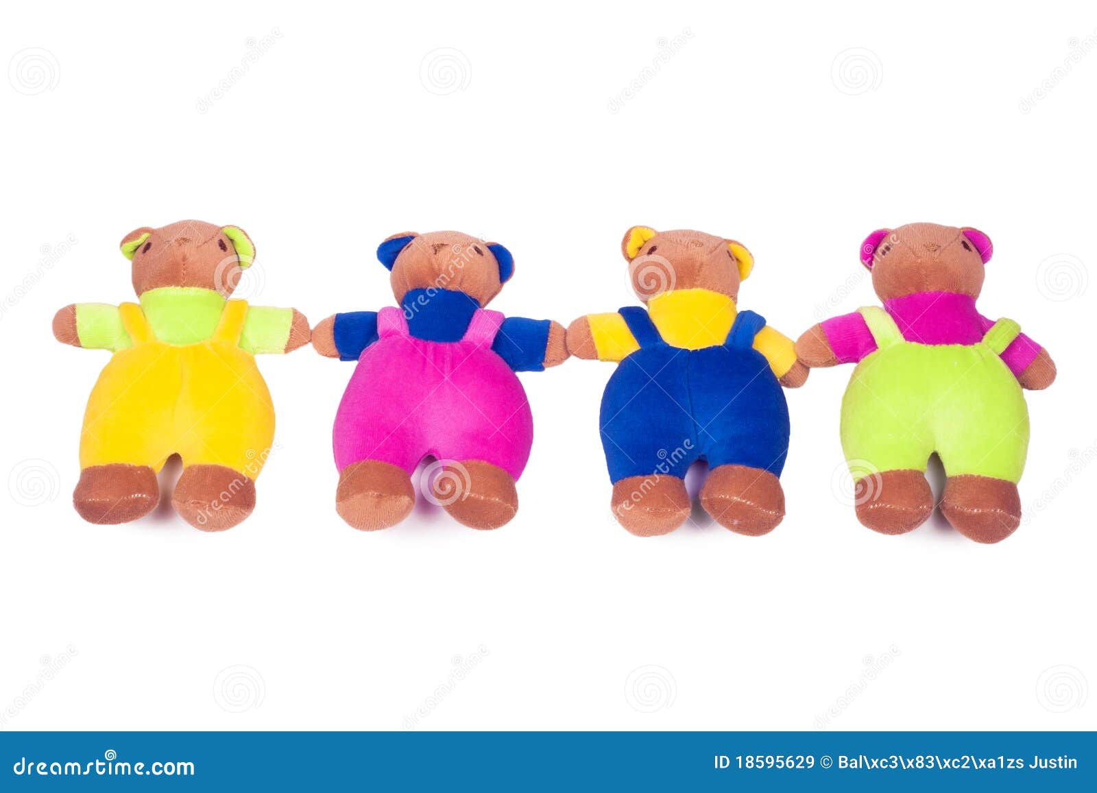 Colorful plush teddy bear. stock image. Image of isolated - 18595629