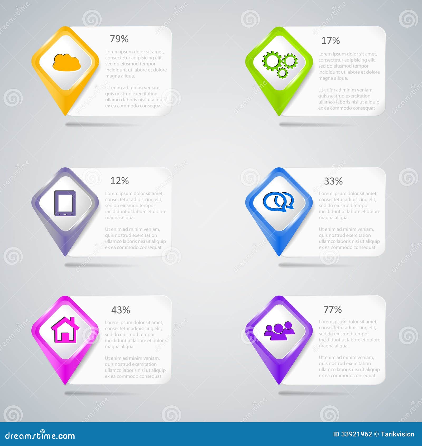 Colorful Pointers with Infographic Elements Stock Vector - Illustration ...