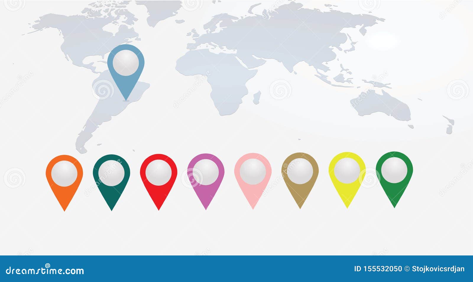 Colorful Pointers on World Map Stock Vector - Illustration of location ... Colorful Pointers on World Map Stock Vector - Illustration of location ...