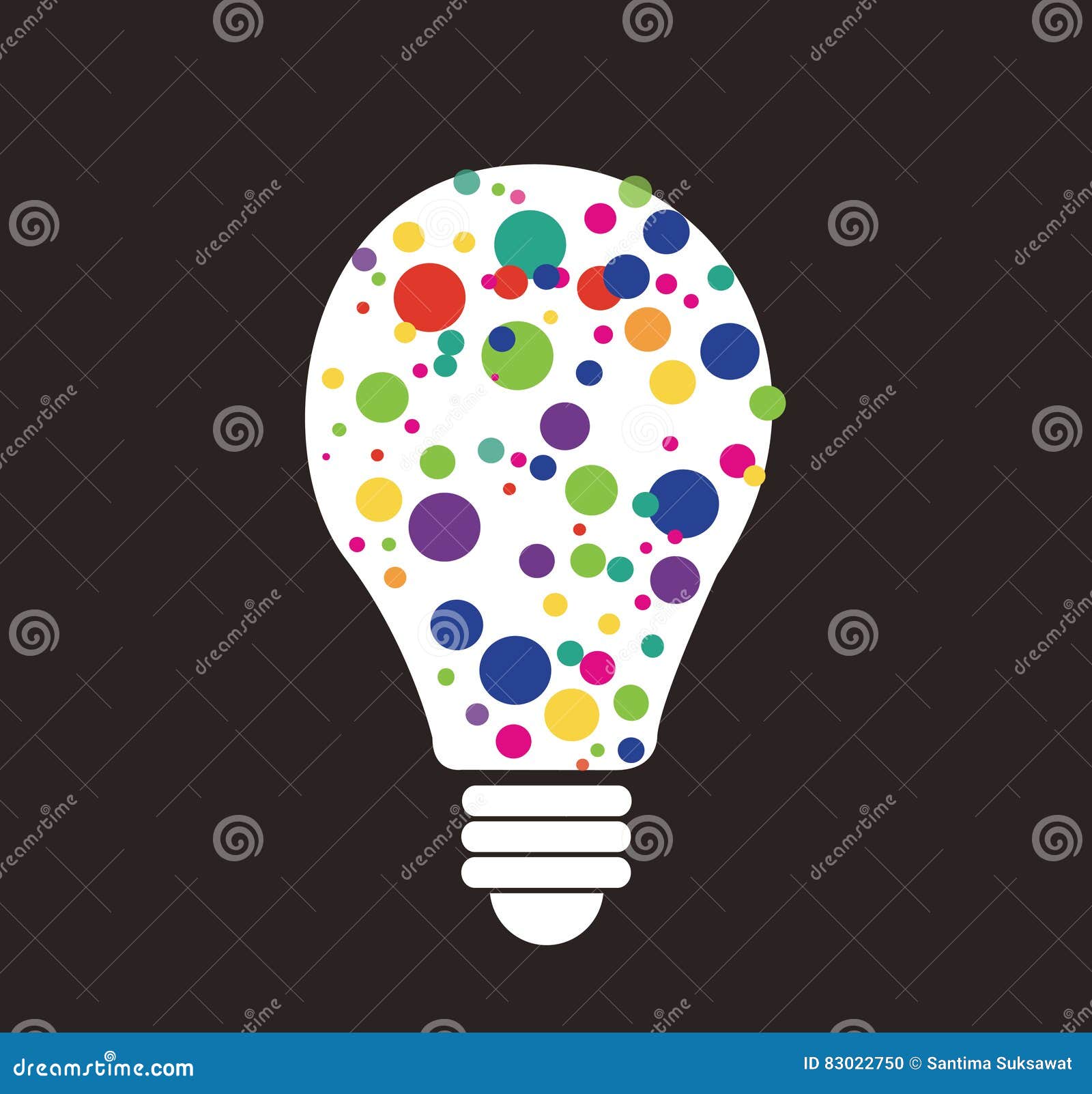Colorful Points in Light Bulb Shape Vector Stock Vector - Illustration ...