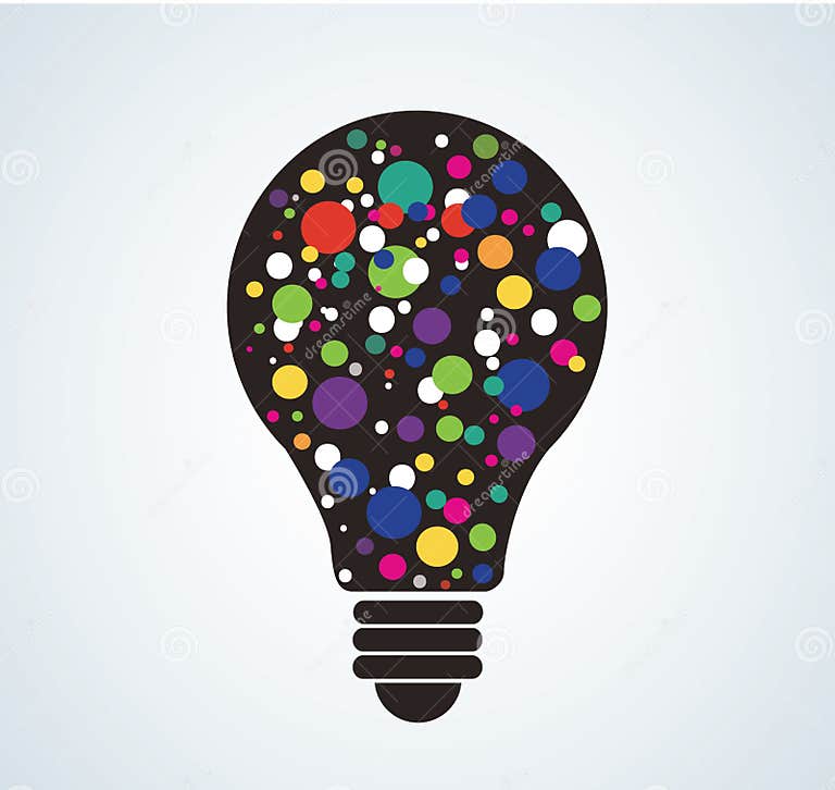 Colorful Points in Light Bulb Shape Vector Stock Vector - Illustration ...