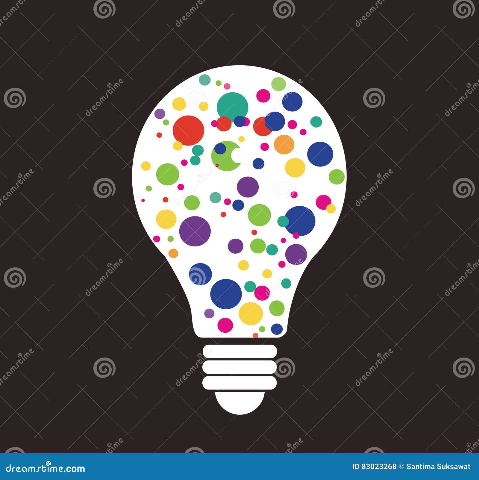 Colorful Points in Light Bulb Shape Vector Stock Vector - Illustration ...