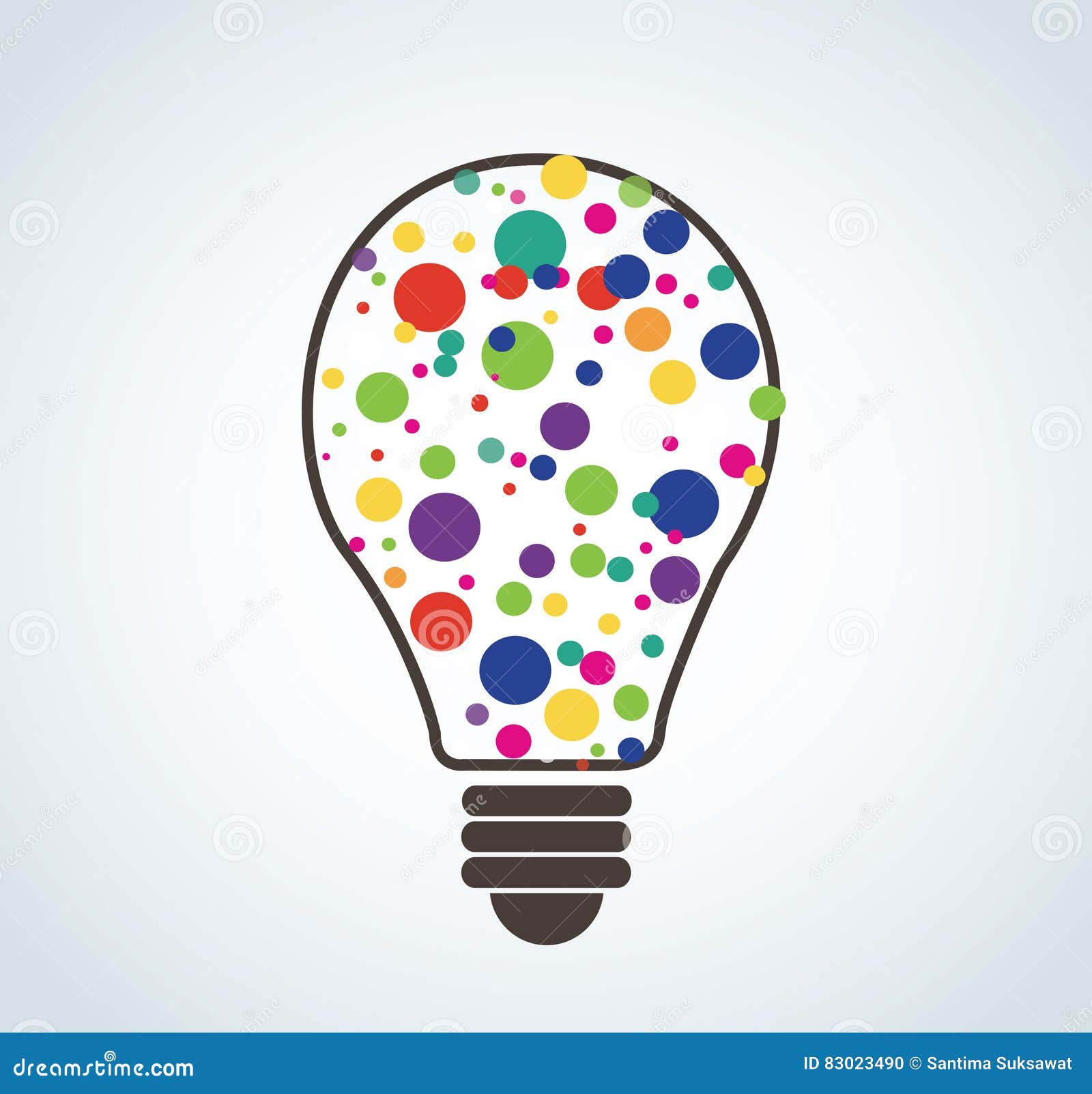 Colorful Points in Light Bulb Shape Vector Stock Vector - Illustration ...