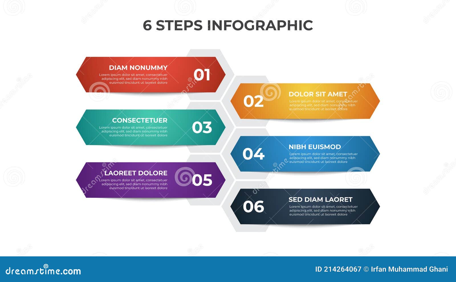 6 Steps Of A Hexagonal Design, Clearly Described And Divided Into Steps ...