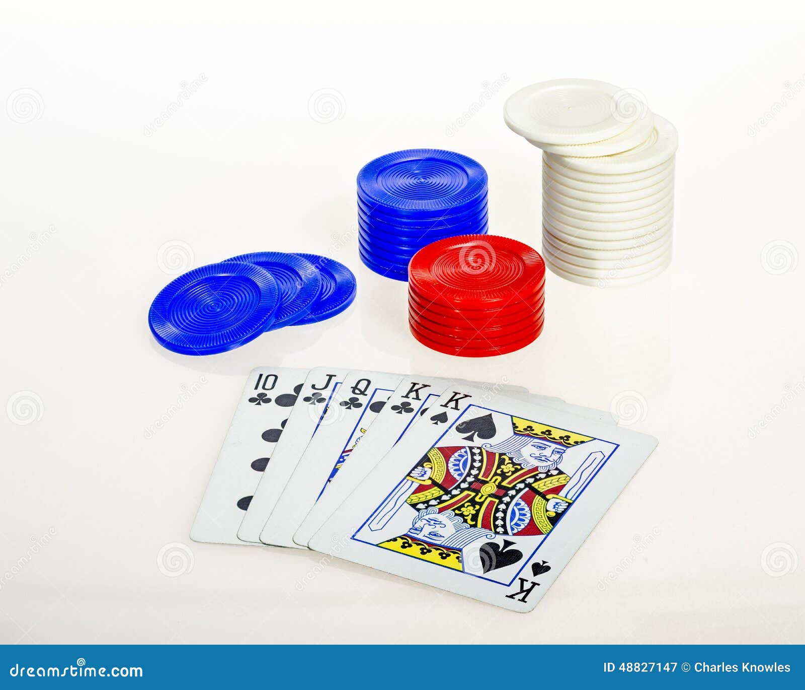 Colorful Poker Chips and Face Cards from a Deck Stock Image - Image of ...