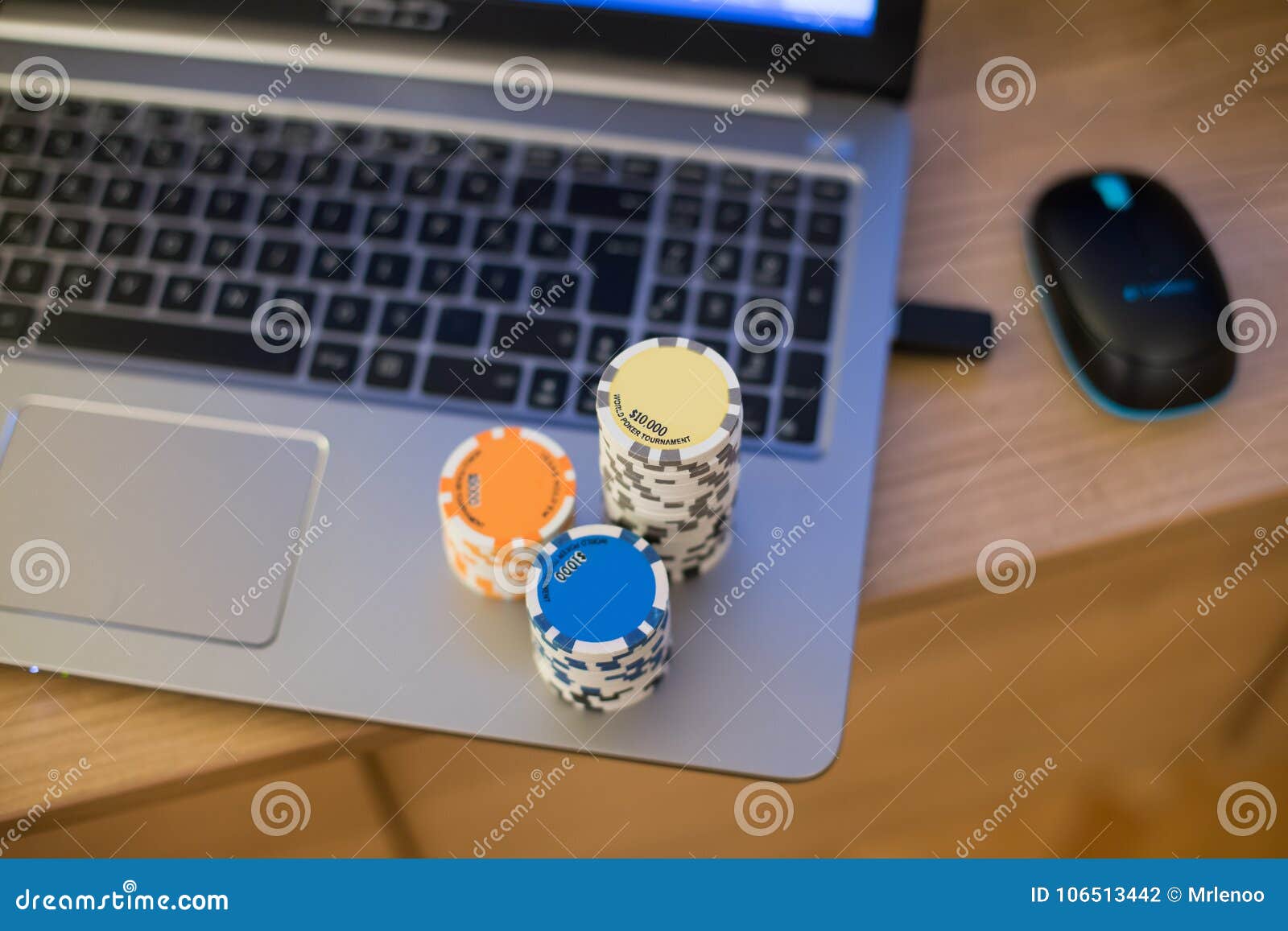Poker chips notebook stock photo. Image of keyboard - 106513442
