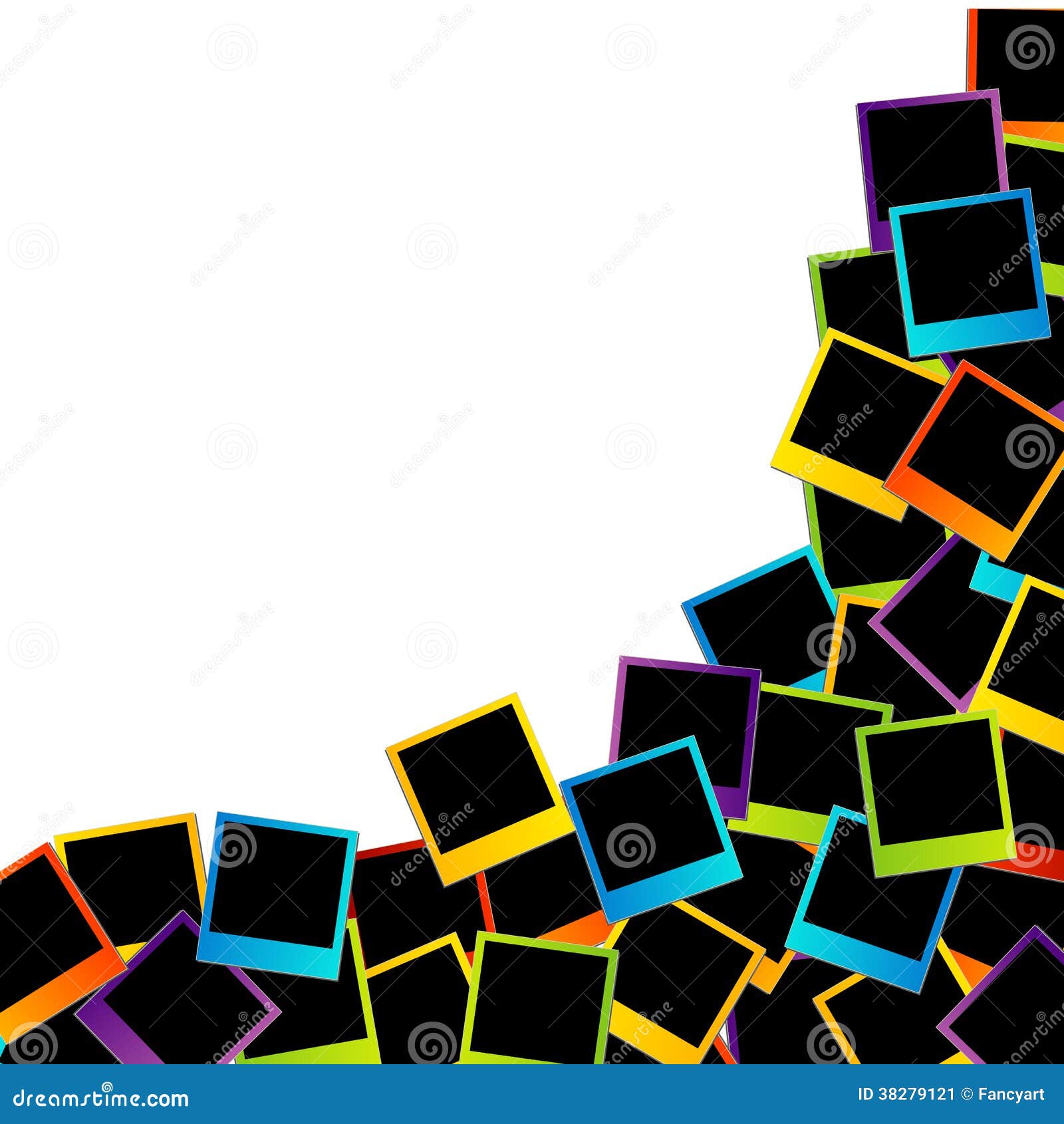 Colorful polaroid frame stock vector. Illustration of blank - 38279121