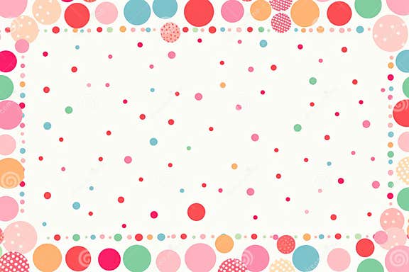 A Colorful Polka Dot Border with Polka Dots on it Stock Illustration ...