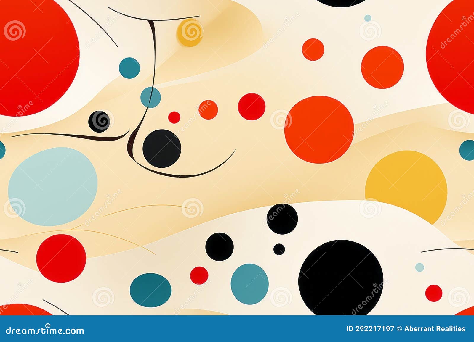A Colorful Polka Dot Pattern on a Cream Background Stock Illustration ...
