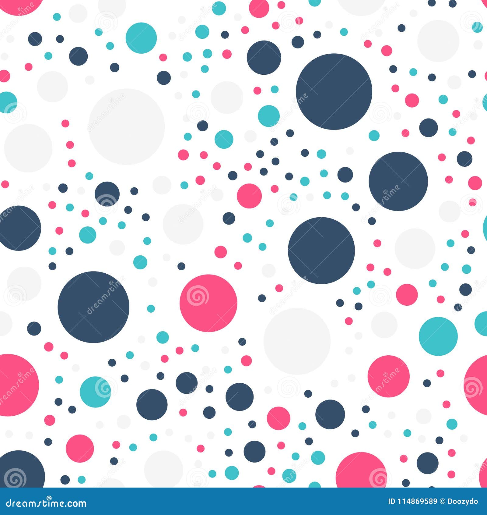Colorful Polka Dots Pattern on White Background. Stock Vector ...
