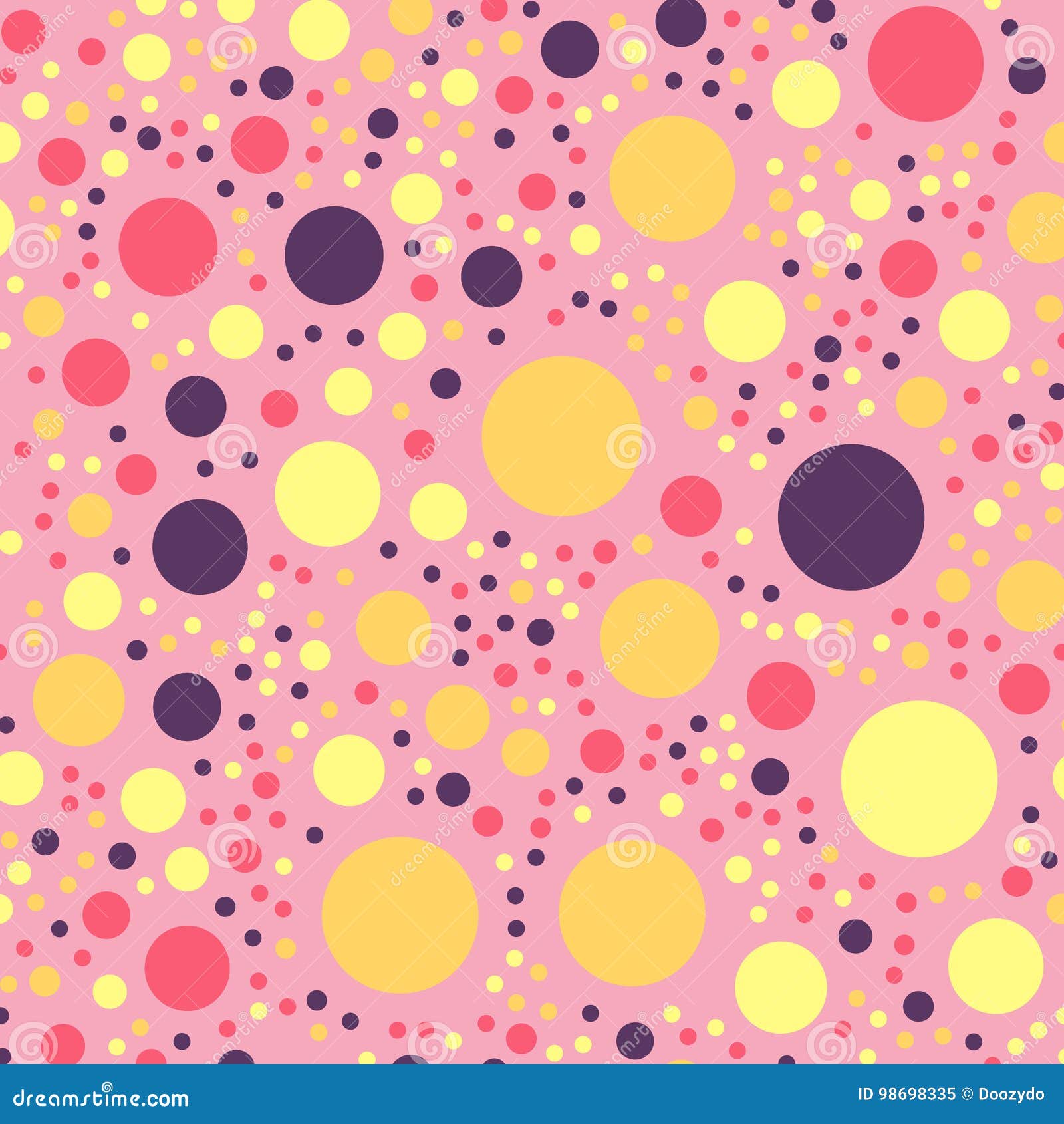 Colorful Polka Dots Seamless Pattern on Bright 25. Stock Vector ...