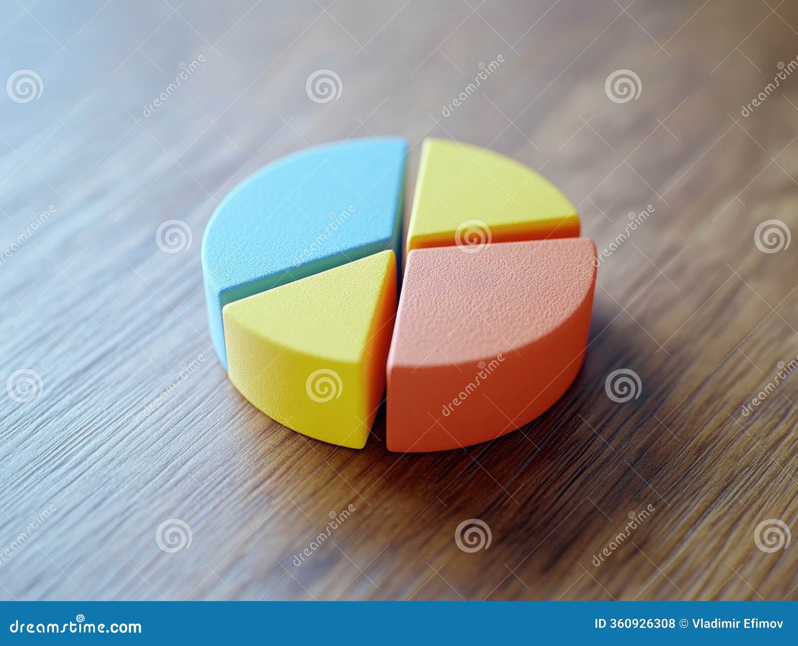 Colorful Poll Pie Chart on Table Stock Photo - Image of tool, table ...