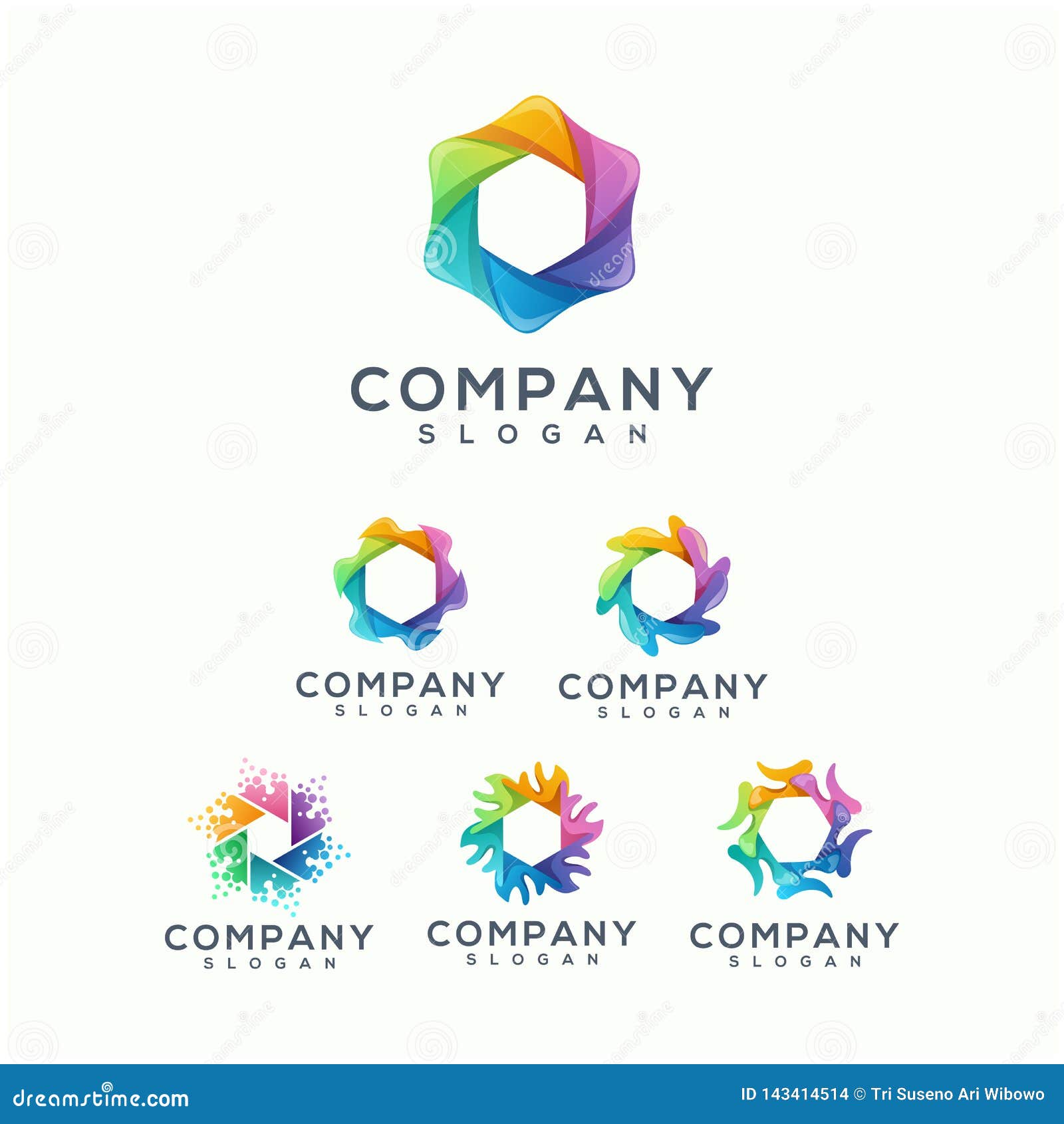 Colorful Polygon Logo Design Ready To Use Stock Illustration ...