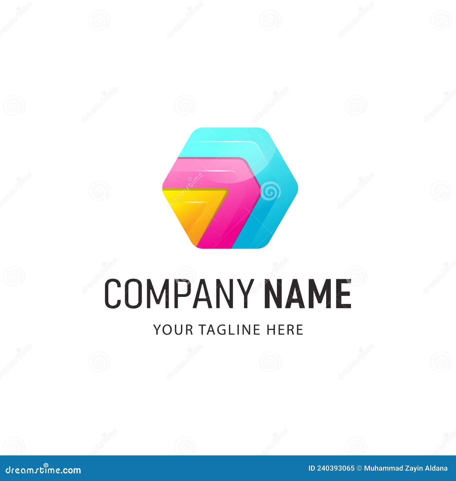 Colorful Polygon Logo Design. Abstract Illustration Stock Vector ...