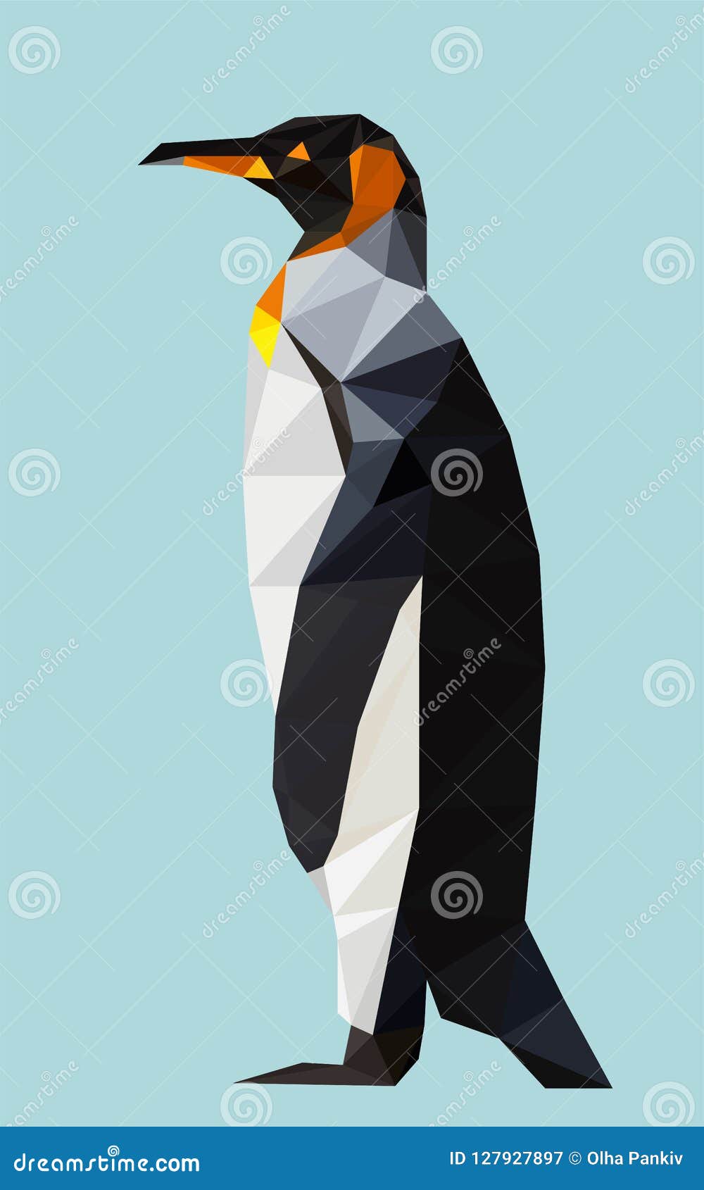 Colorful Polygonal African Penguin Stock Vector - Illustration of ...