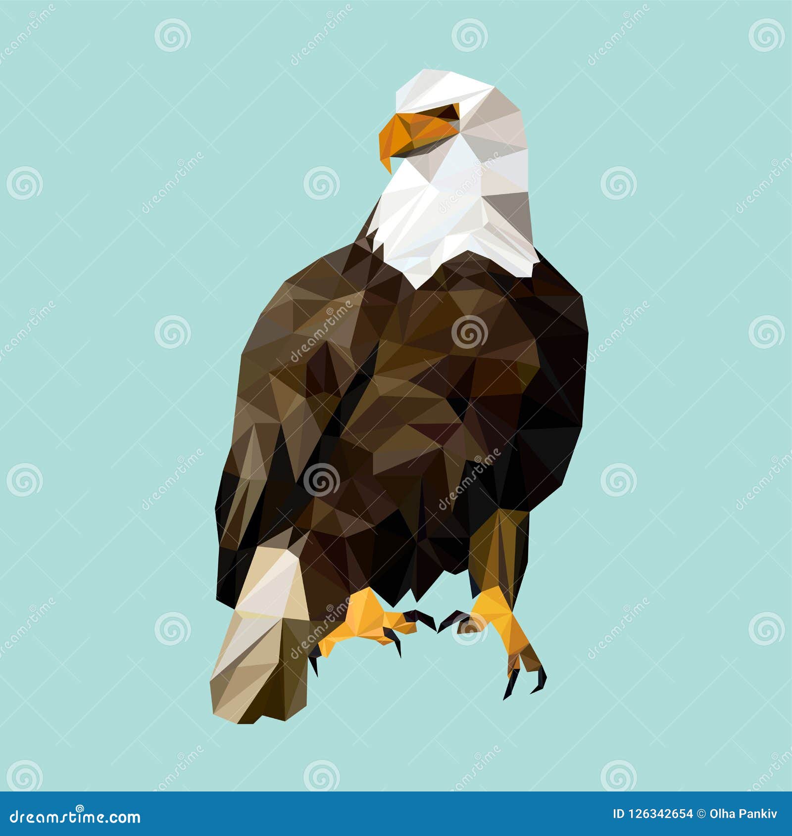 Colorful polygonal eagle stock vector. Illustration of brown - 126342654 Colorful polygonal eagle stock vector. Illustration of brown - 126342654