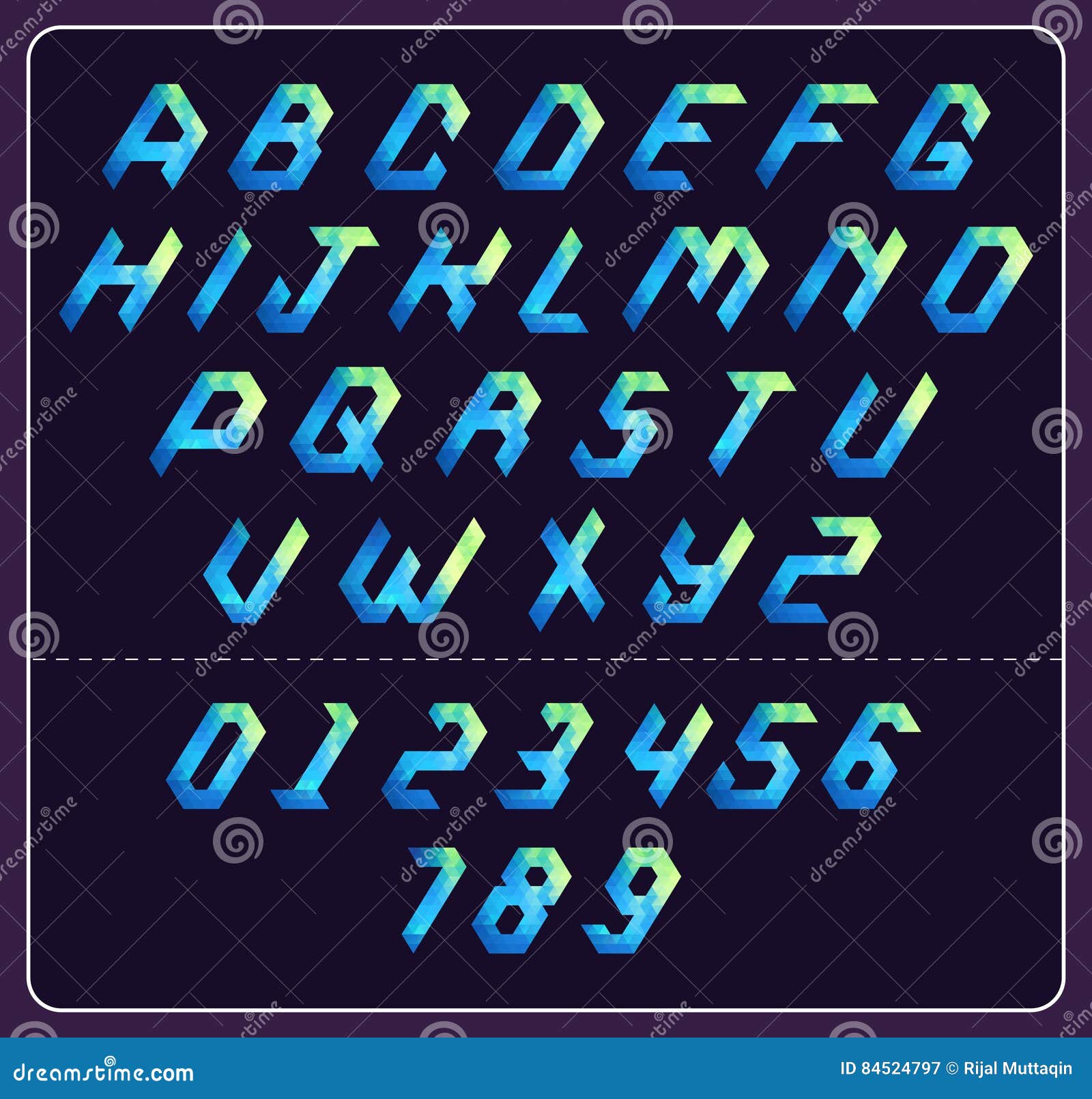 Colorful polygonal font stock vector. Illustration of creativity - 84524797