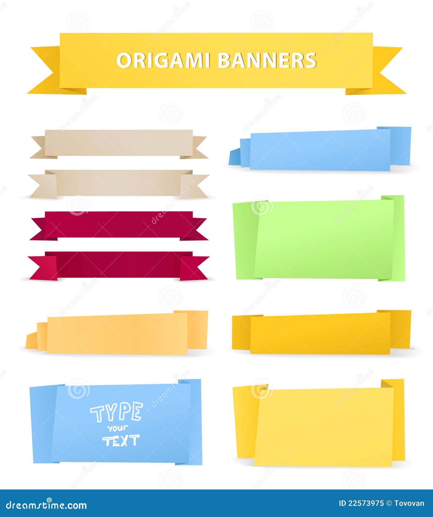 Colorful Polygonal Origami Ribbons Stock Vector - Illustration of hobby ...