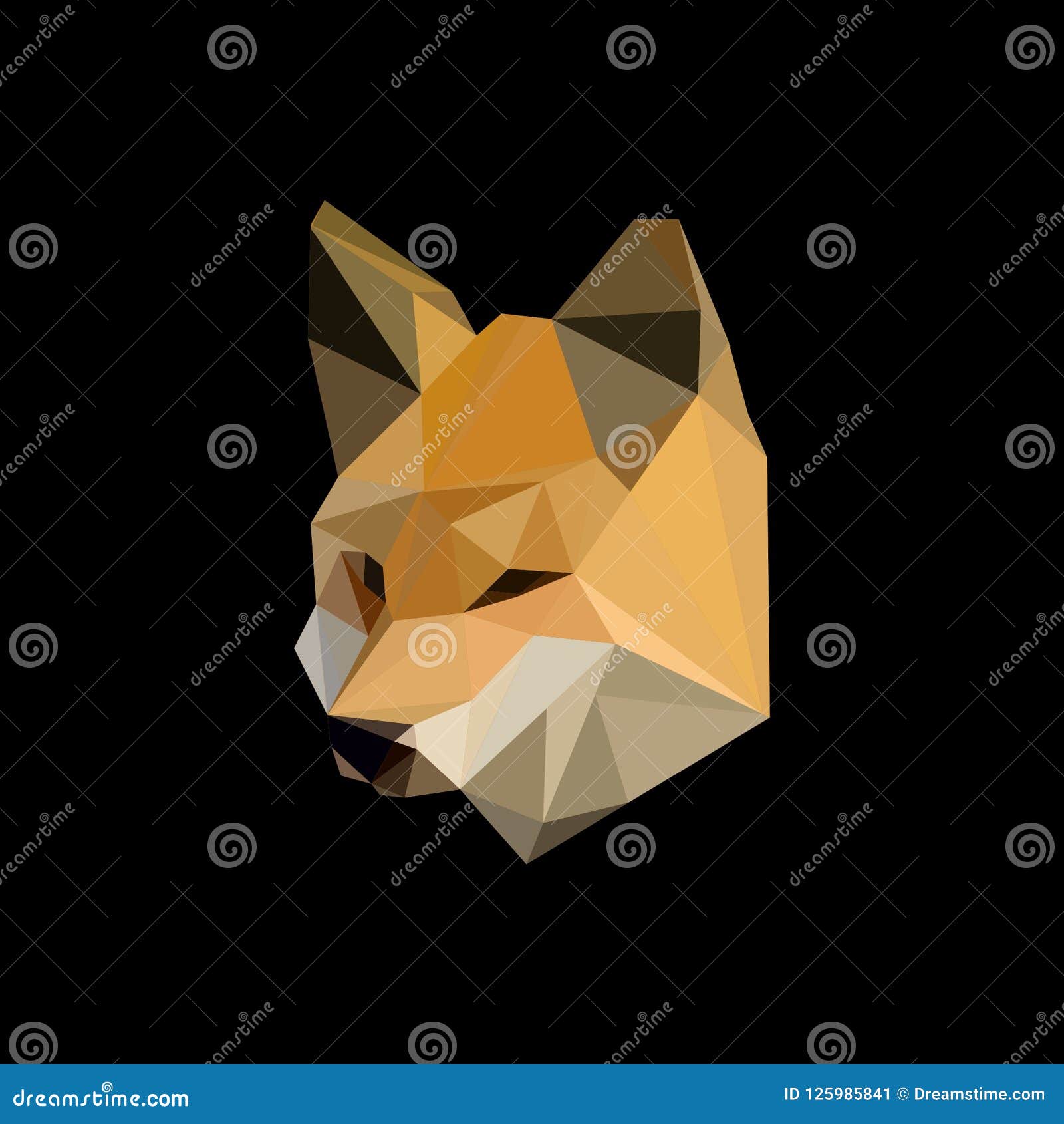 Colorful Polygonal Series Fox Head Vector Illustration Stock Vector - Illustration of ...