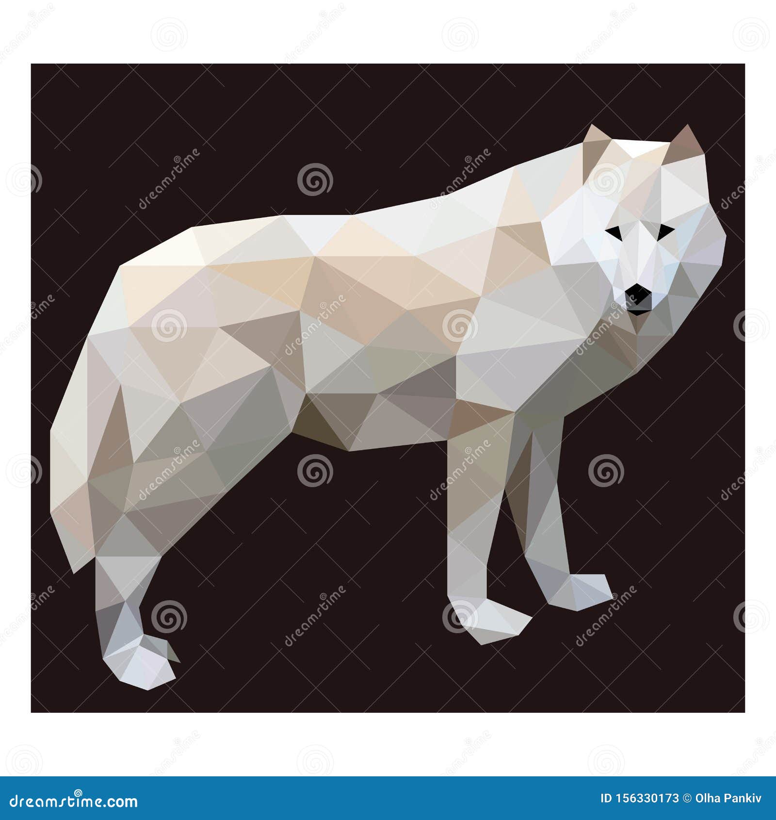 Colorful Polygonal Style Design of Wolf Stock Vector - Illustration of ...