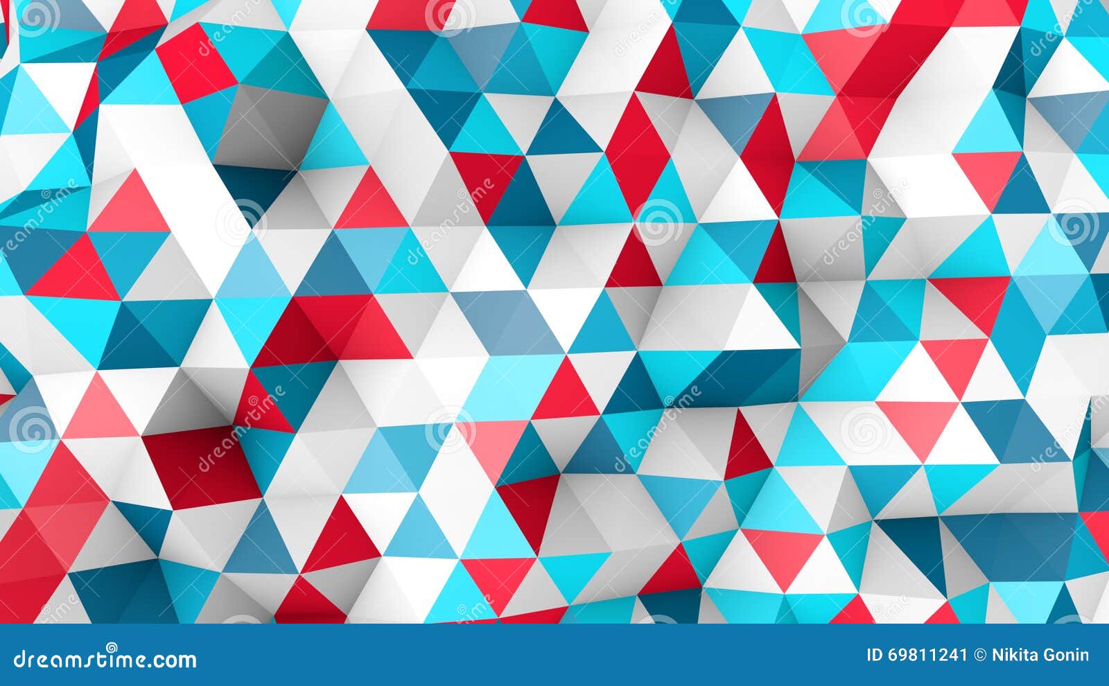 Colorful Polygonal Surface 3D Render Stock Illustration - Illustration ...