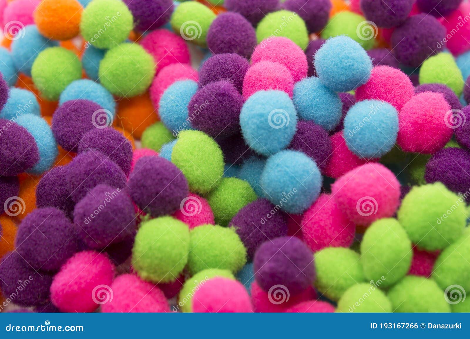 Colorful Pompoms Background Stock Photo - Image of colorful, blue ...