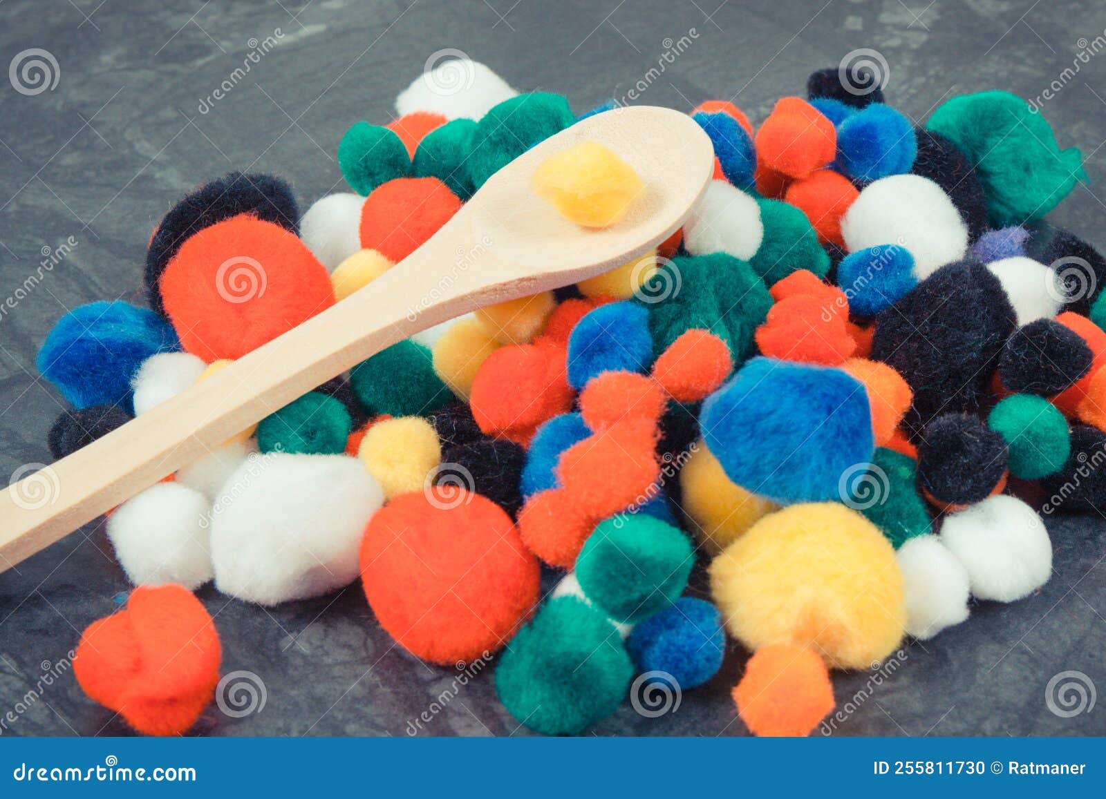Colorful Pompoms Using for Playing and Development of Kids Motor Skills ...