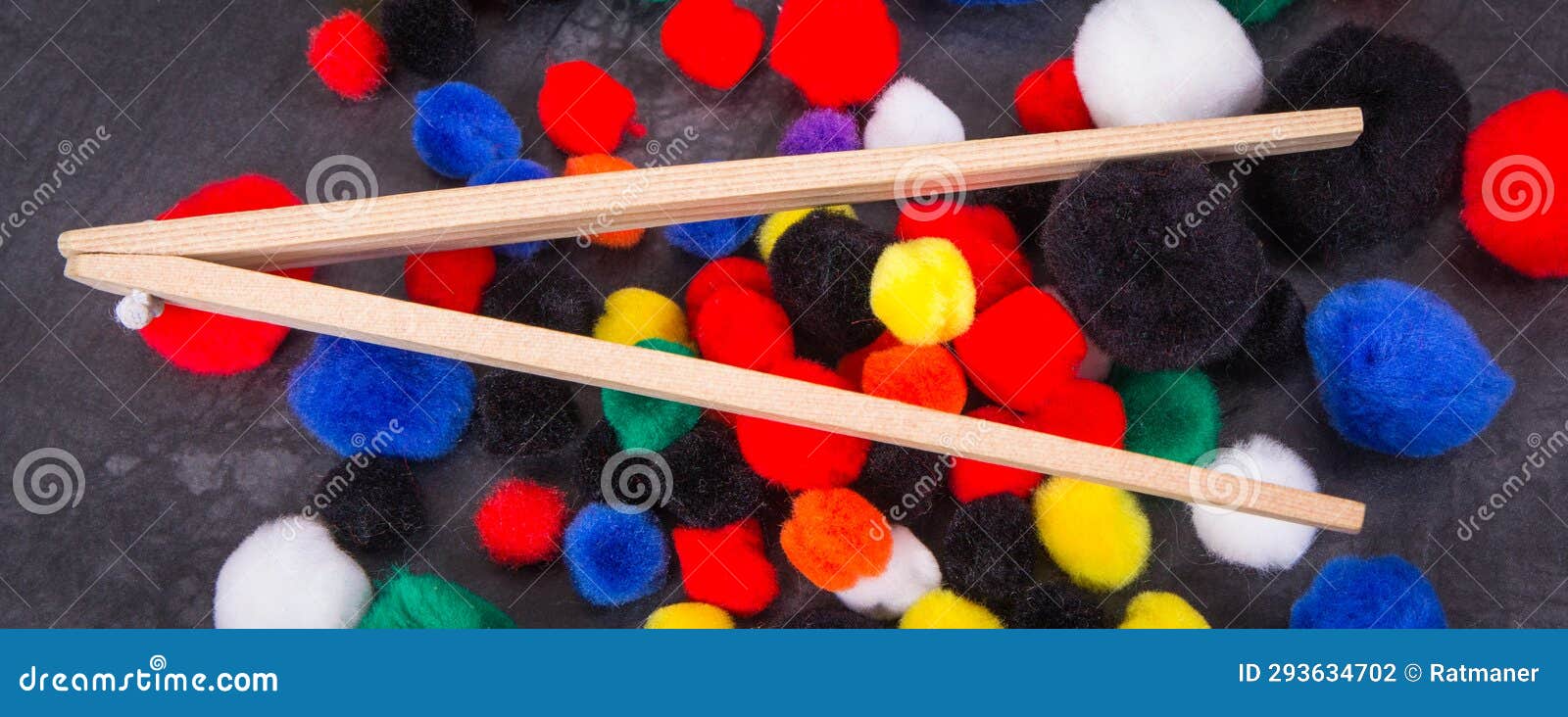 Colorful Pompoms Using for Playing and Development of Kids Motor Skills ...