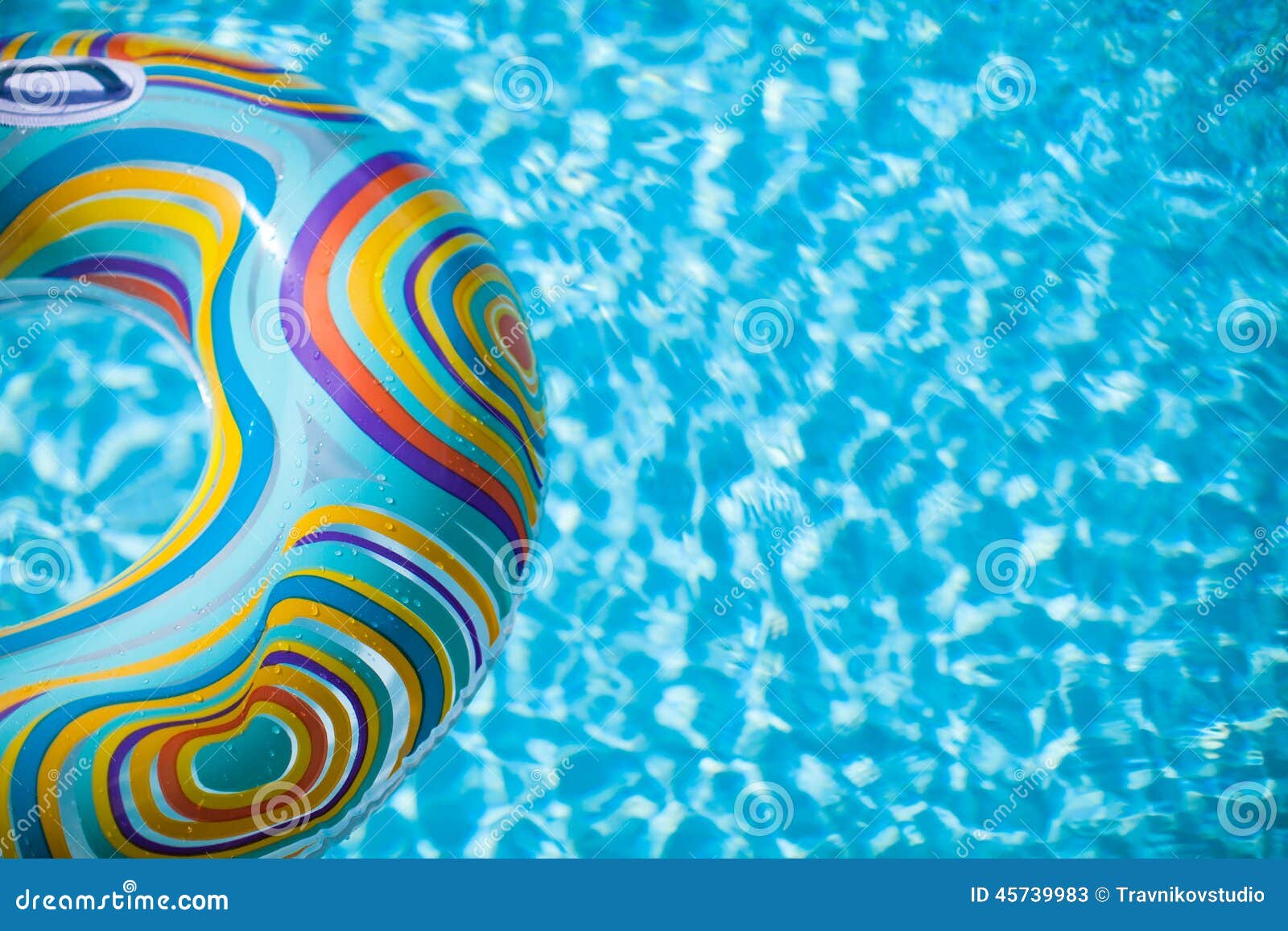 Colorful Pool Float in Blue Swimming Basin Stock Image - Image of ...