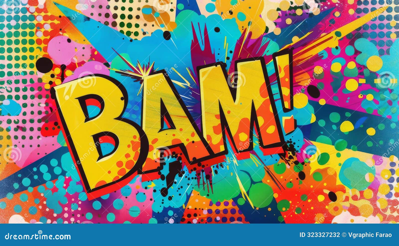 Colorful Pop Art Comic Book Style Bam Explosion Stock Photo - Image of ...