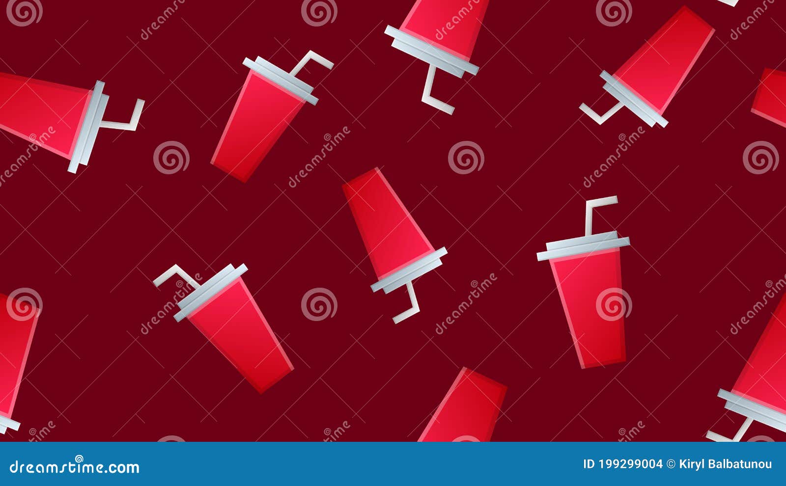 Colorful Pop Art Seamless Pattern with a Paper Cup of Soda, Vector ...
