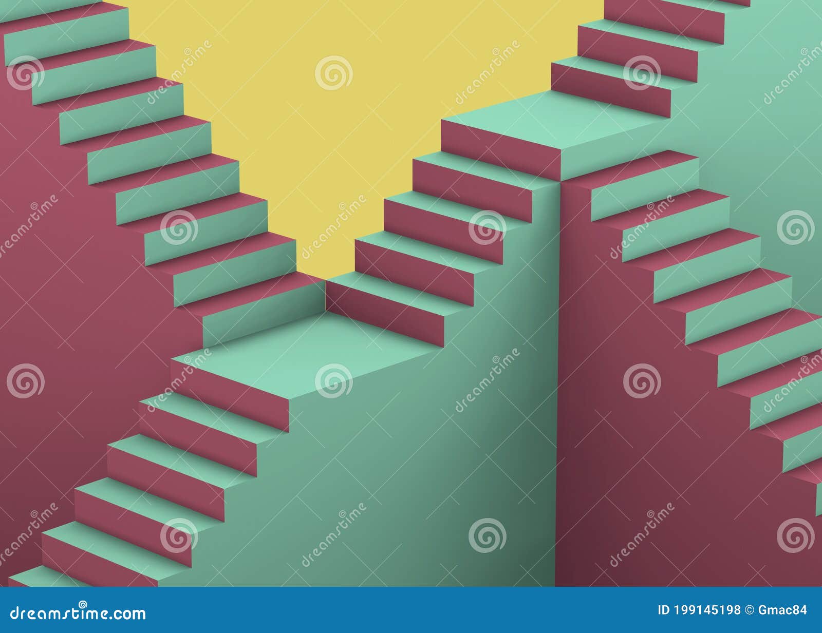 Colorful Pop Art Stairs - 3D Concept Stock Illustration - Illustration ...