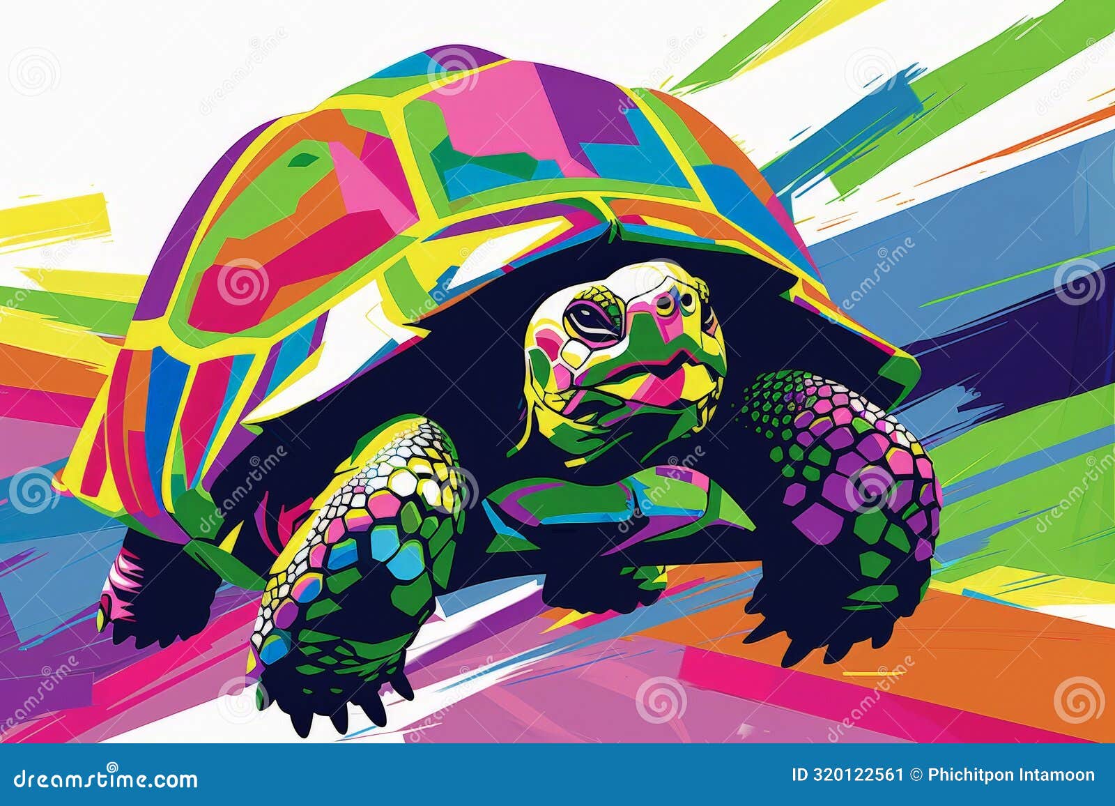 Colorful Pop Art a Turtle Style . Stock Image - Image of portrait ...