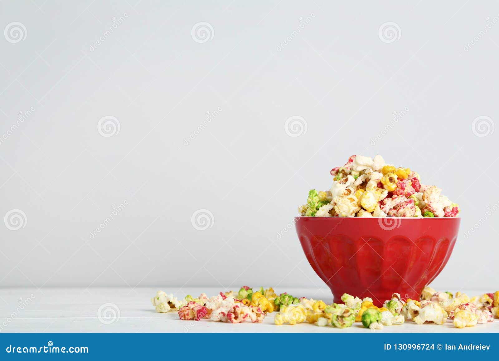 Colorful popcorn stock photo. Image of healthy, macro - 130996724
