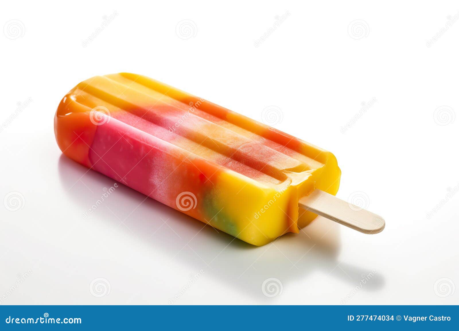 Colorful Popsicle Displayed Against a Plain White Backdrop Stock ...