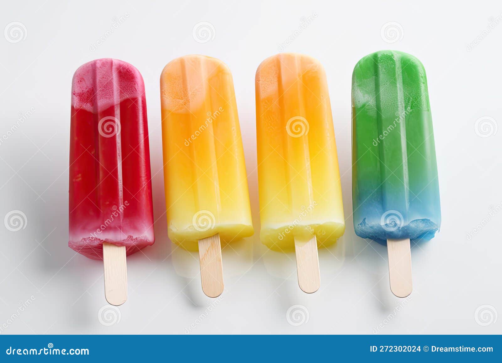 Colorful Popsicle Displayed Against a Plain White Backdrop, Generative ...