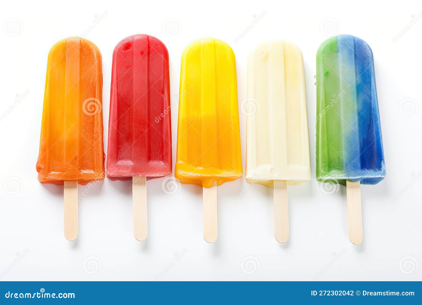 Colorful Popsicle Displayed Against a Plain White Backdrop, Generative ...