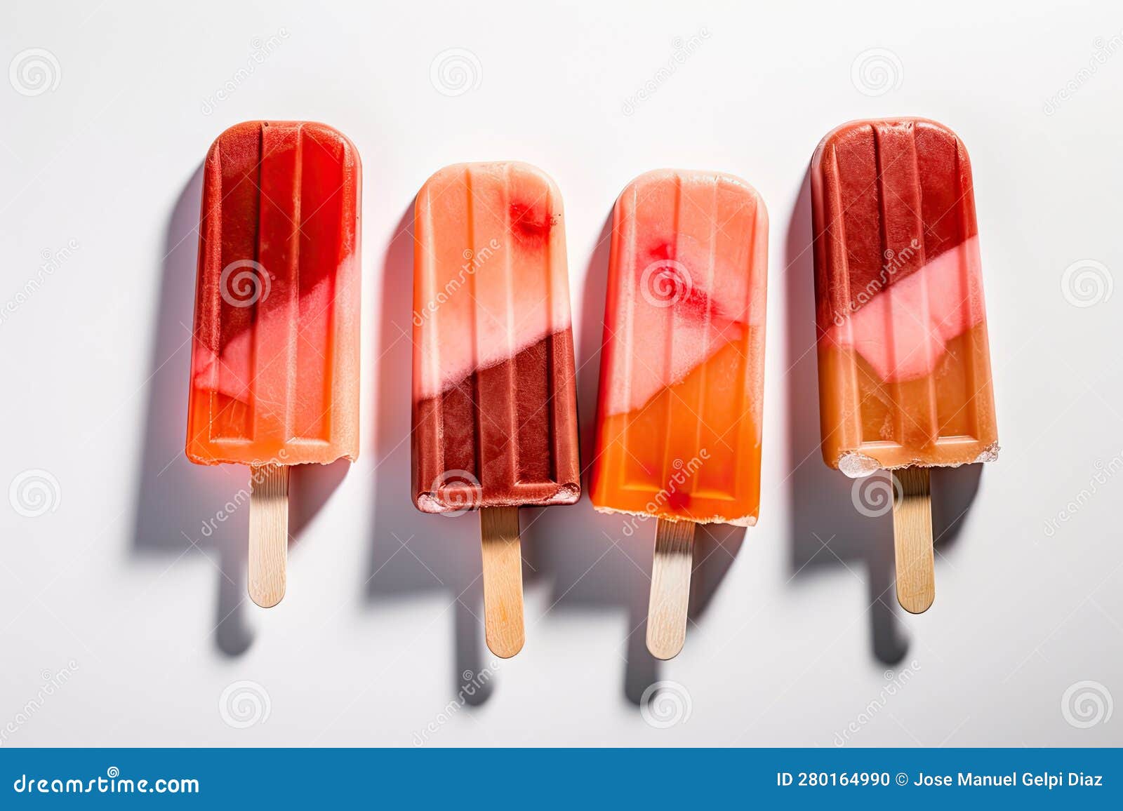 Colorful Popsicle Displayed Against a Plain White Backdrop. Generative ...