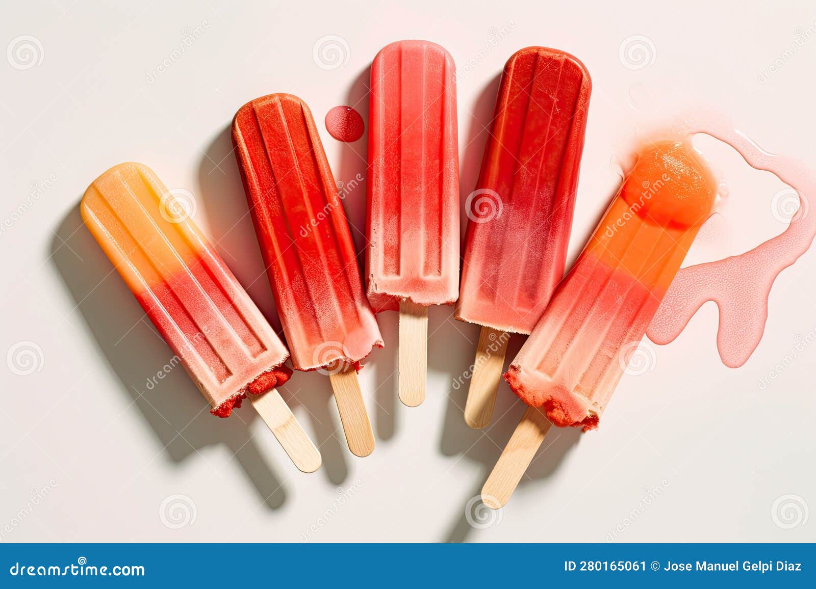Colorful Popsicle Displayed Against a Plain White Backdrop. Generative ...