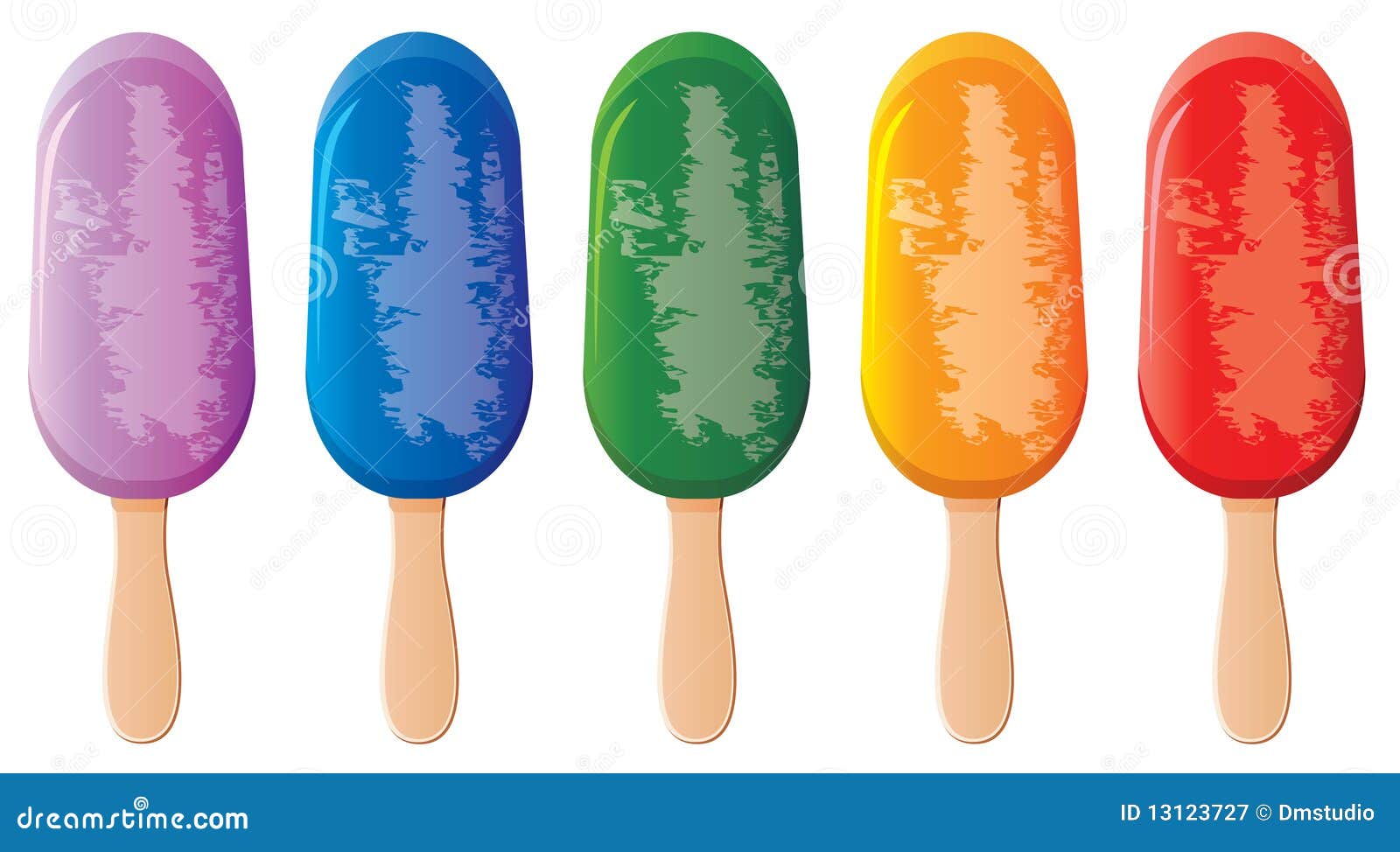 Colorful popsicles stock vector. Illustration of fruity - 13123727