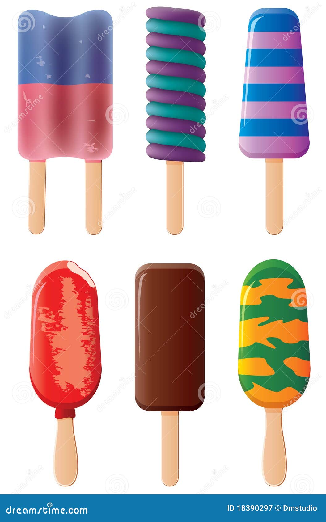 Colorful popsicles stock vector. Illustration of iced - 18390297