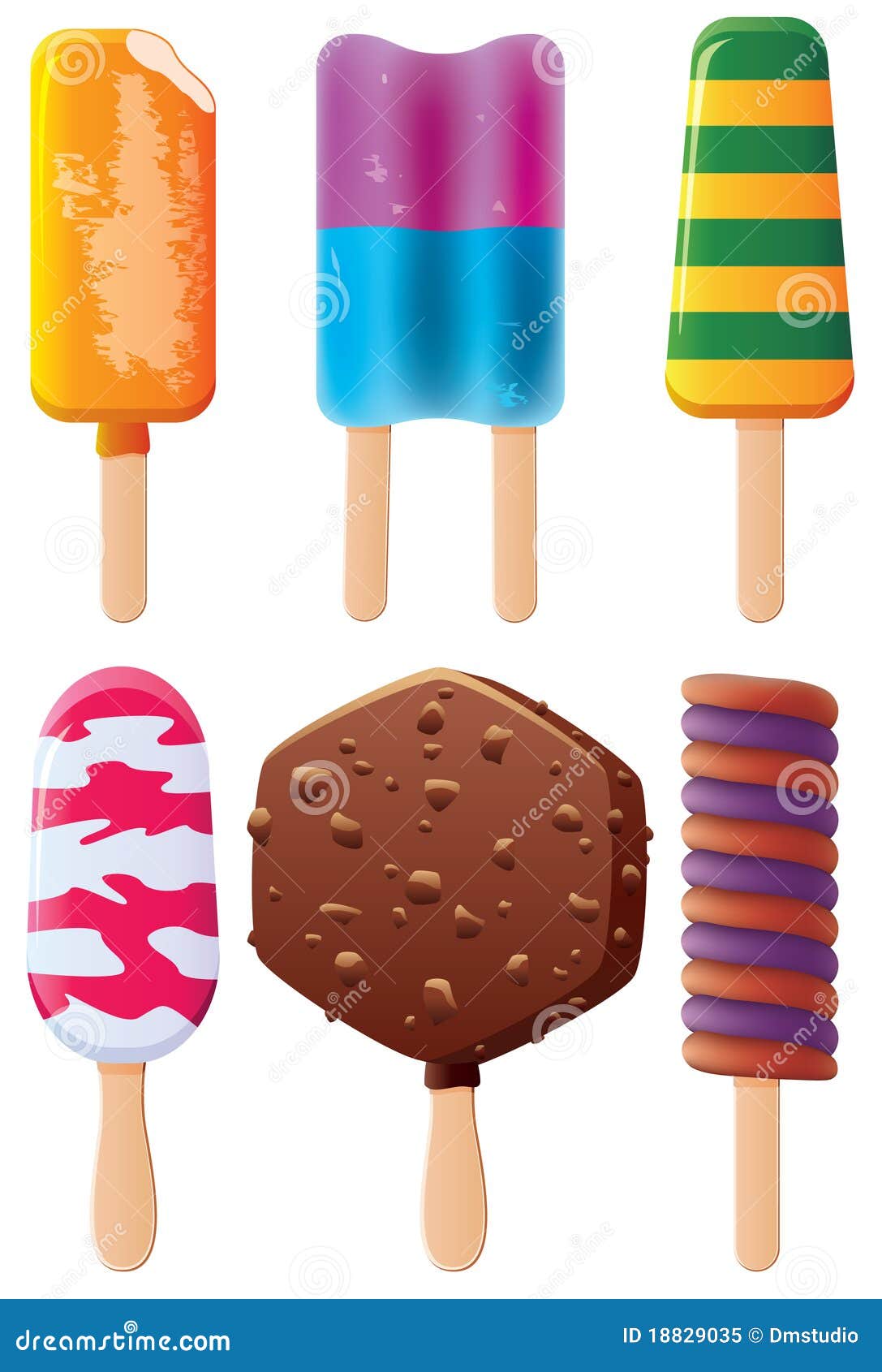 Colorful popsicles stock vector. Illustration of lolly - 18829035