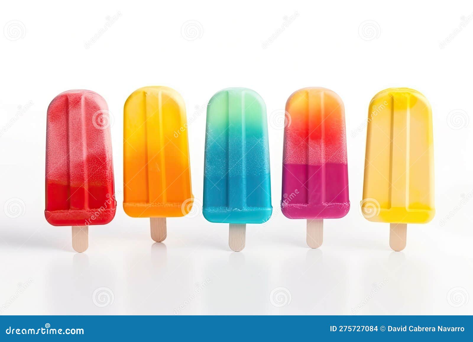 Colorful Popsicles of Multiple Flavors on Isolated on White Background ...