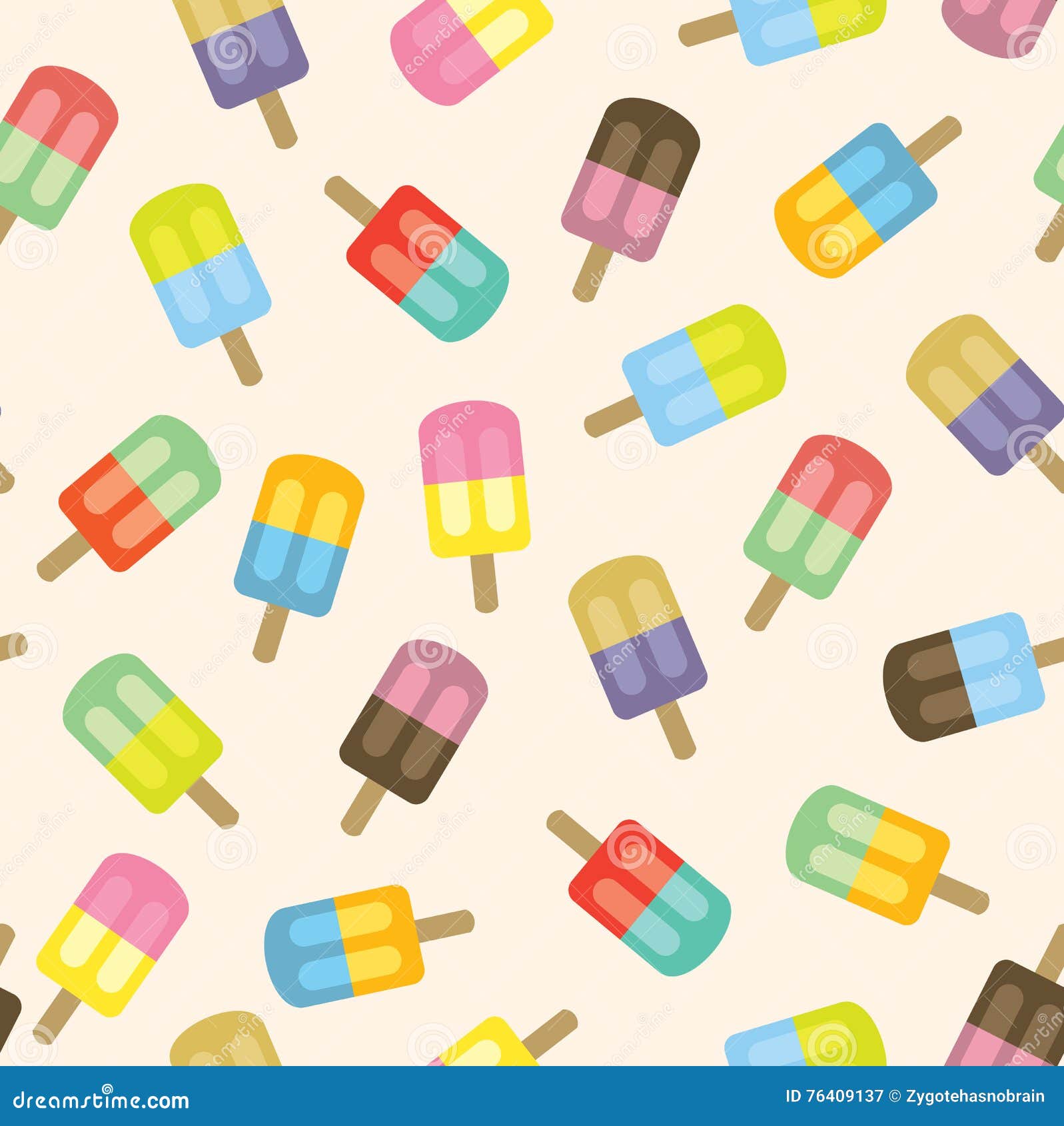 Colorful Popsicles Seamless Pattern Stock Vector - Illustration of ...