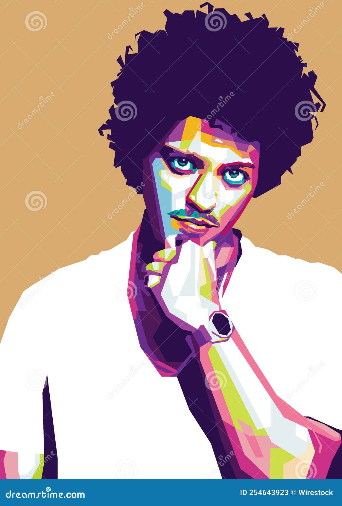 Colorful Portrait of the American Singer-songwriter, and Record ... Colorful Portrait of the American Singer-songwriter, and Record ...